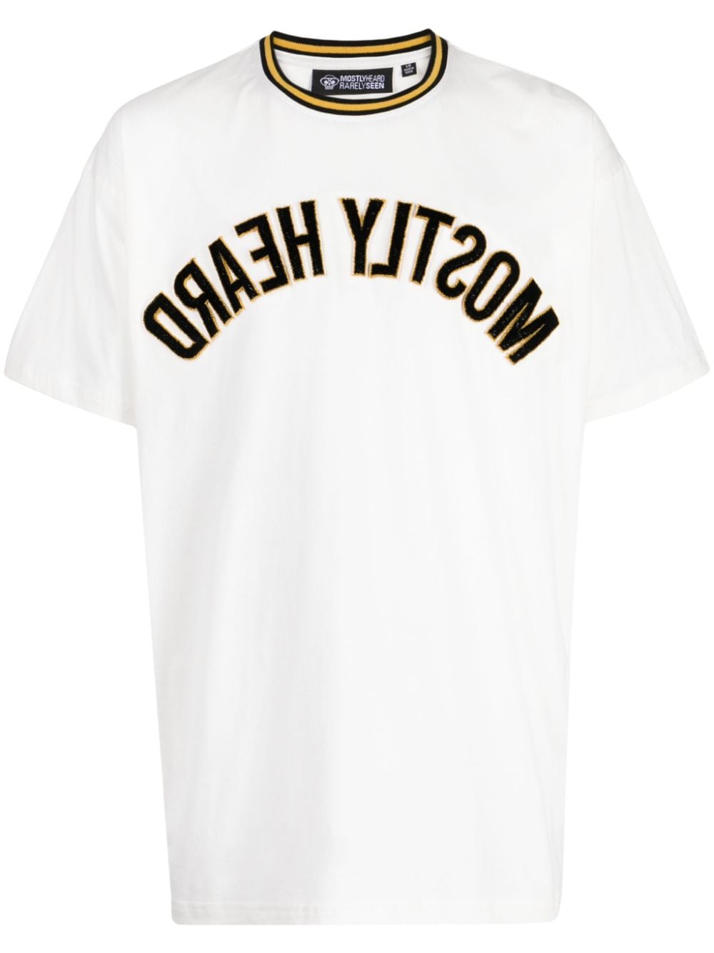 MOSTLY HEARD RARELY SEEN reflected logo-appliqué t-shirt