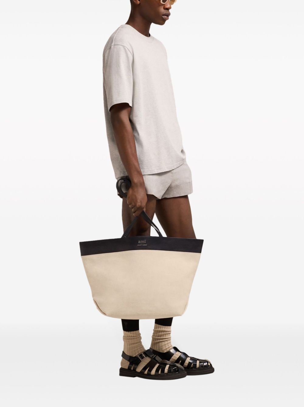 AMI AMI Paris Panelled Tote Bag