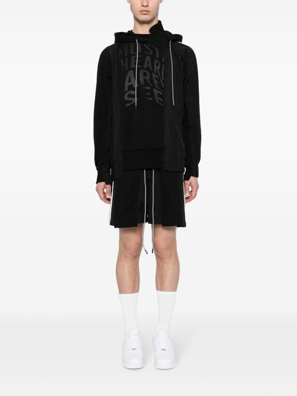 MOSTLY HEARD RARELY SEEN Mostly Heard Rarely Seen Striped Panelled Track Shorts