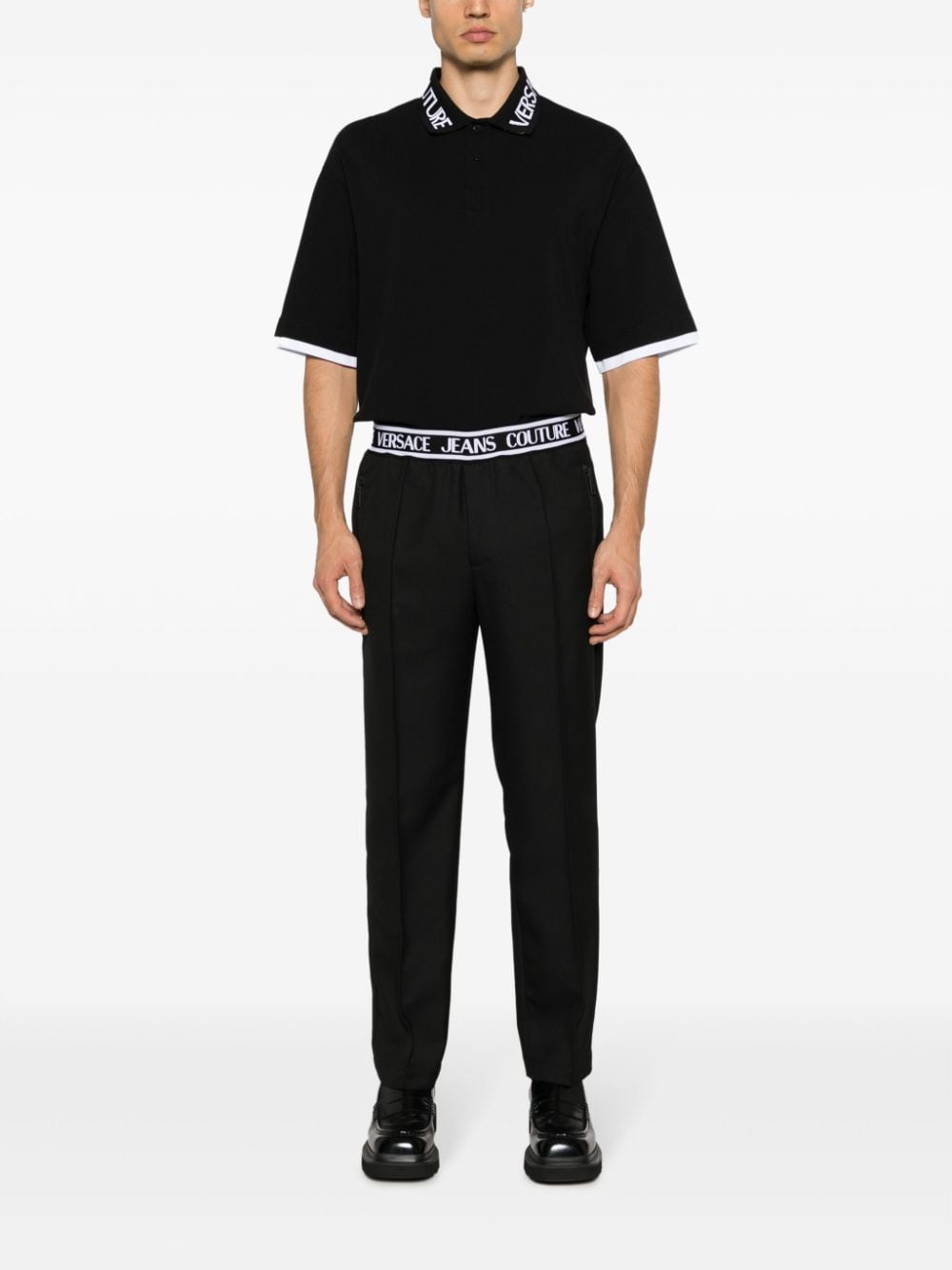 VERSACE Versace Jeans Couture Logo-Waistband Trousers
