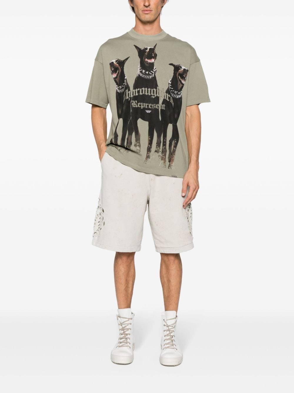 44 LABEL GROUP 44 LABEL GROUP Trip Distressed Shorts