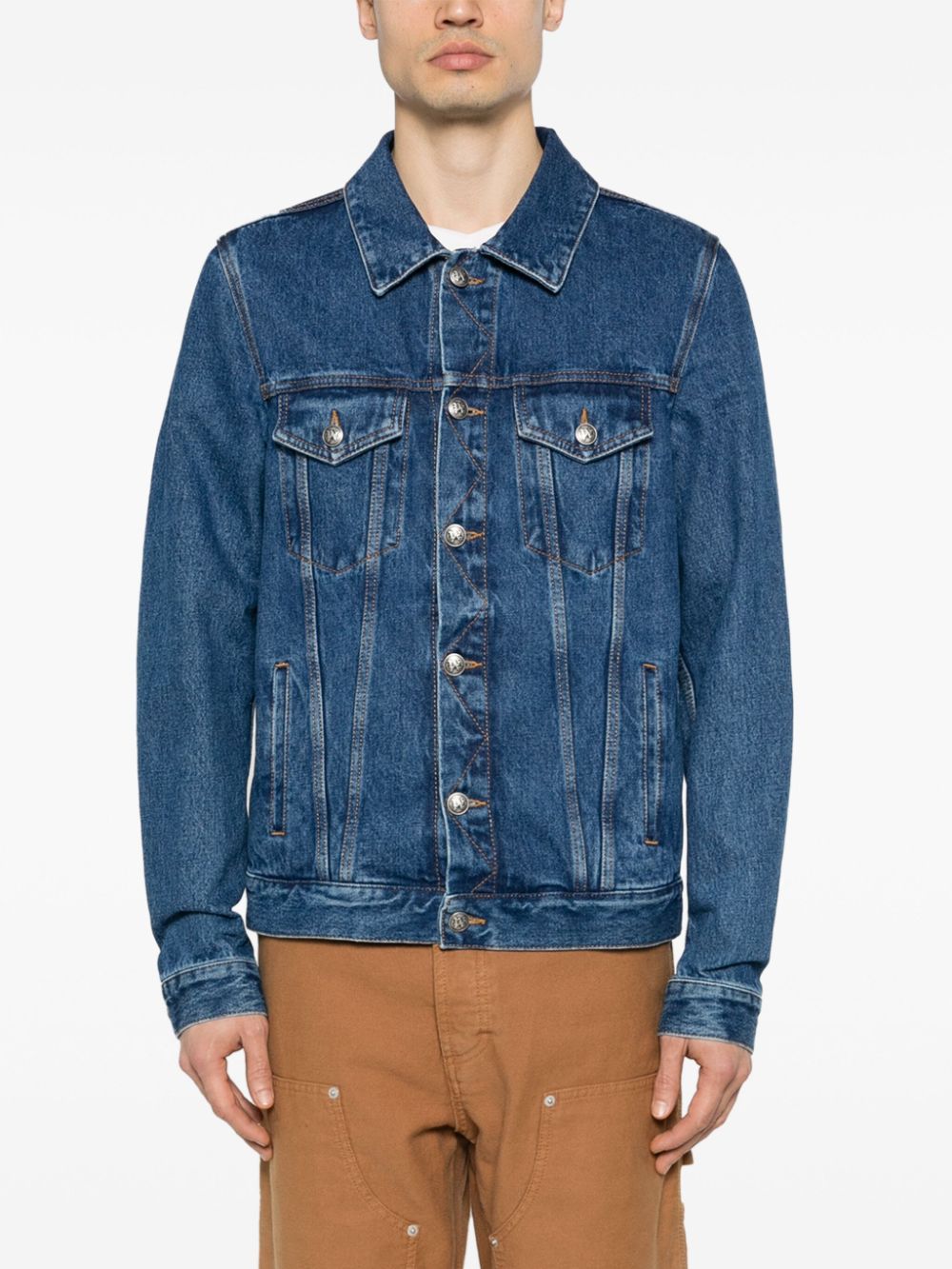 PALM ANGELS Palm Angels Embossed-Monogram Denim Jacket