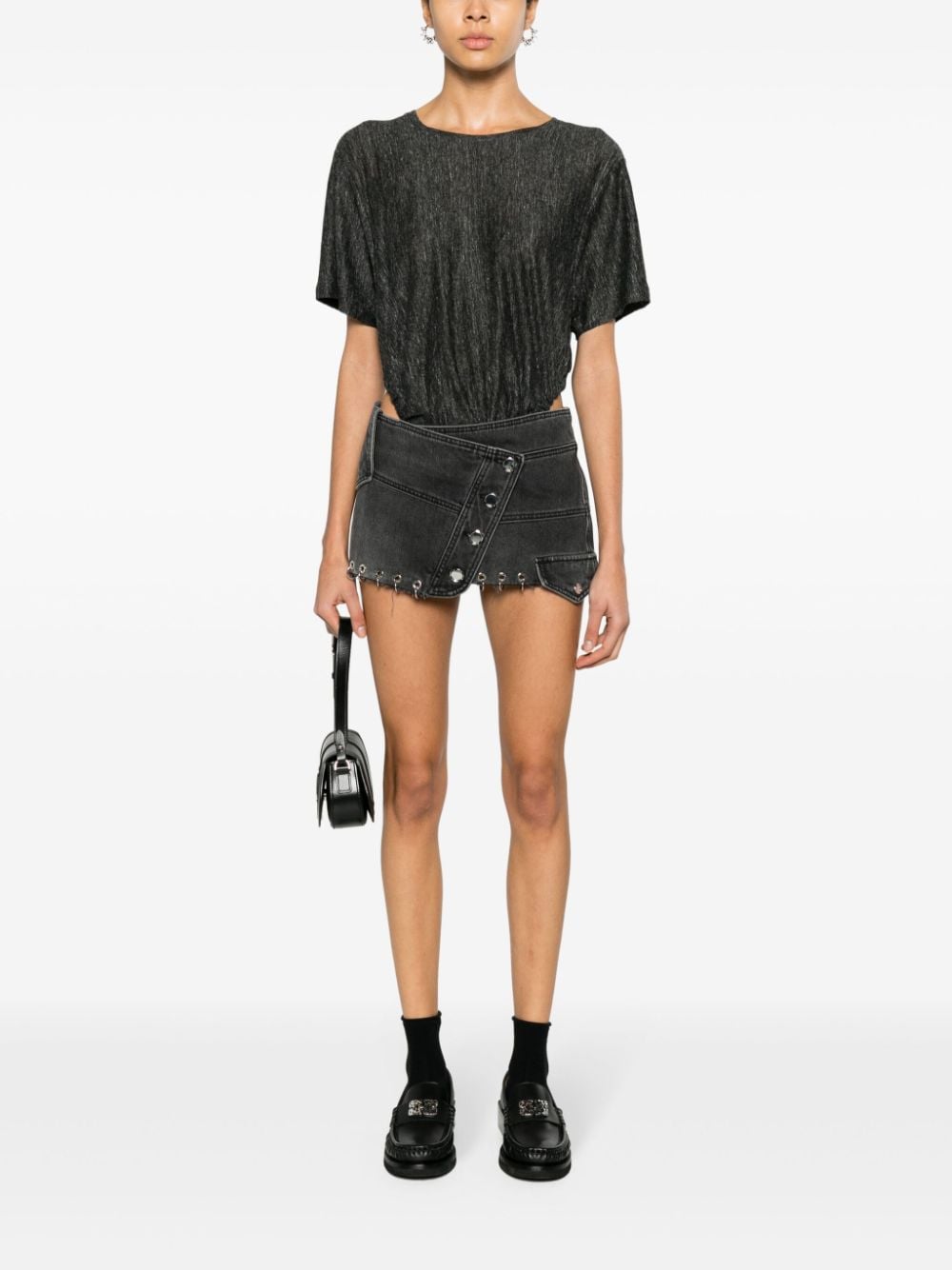 PINKO PINKO High-Cut Linen Bodysuit