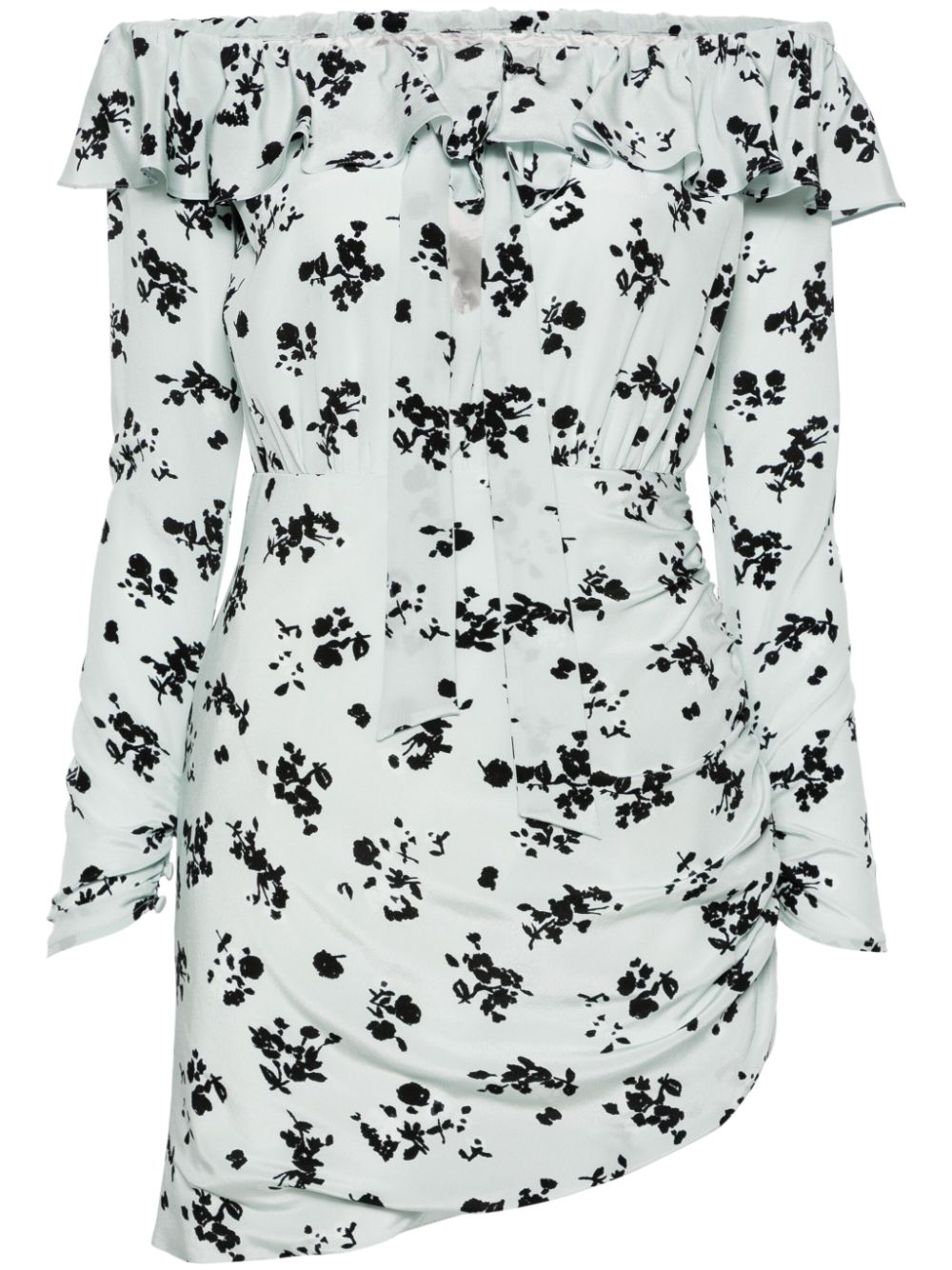 ALESSANDRA RICH Alessandra Rich Rose-Print Silk Mini Dress