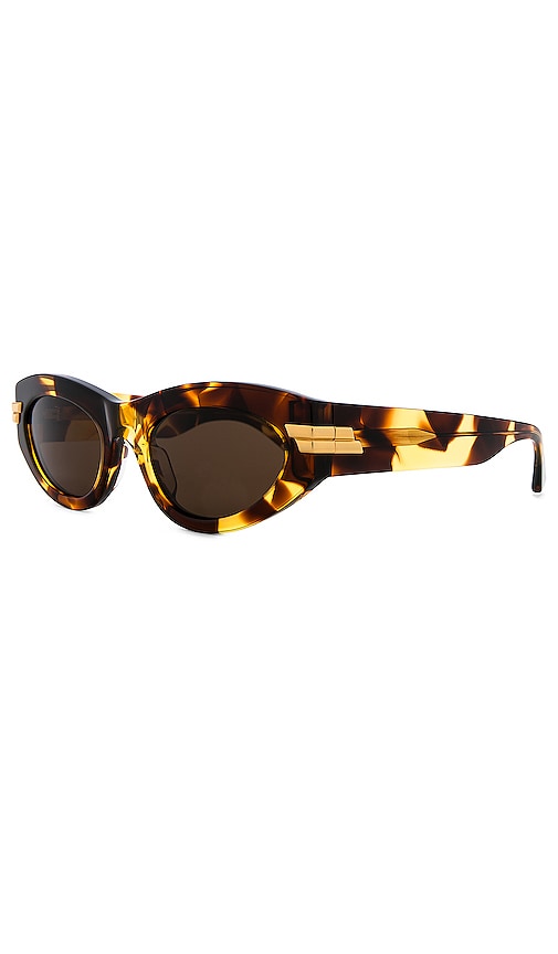 Bottega Veneta Bold Ribbon Cat Eye Sunglasses In Brown In 