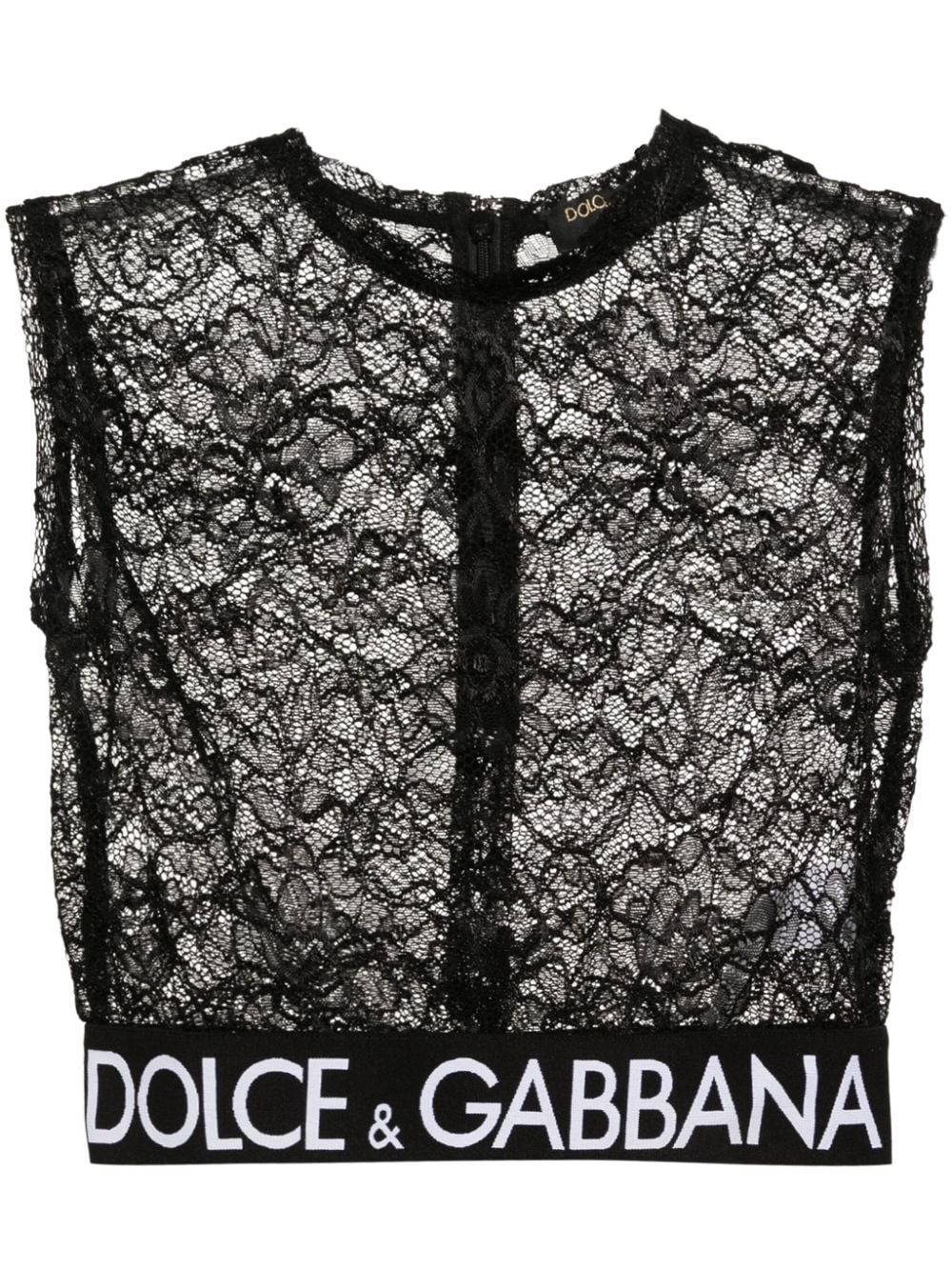Buy Dolce \u0026 Gabbana Lace Crop Top - Black At 40% Off | Editorialist, image size:1000x1334