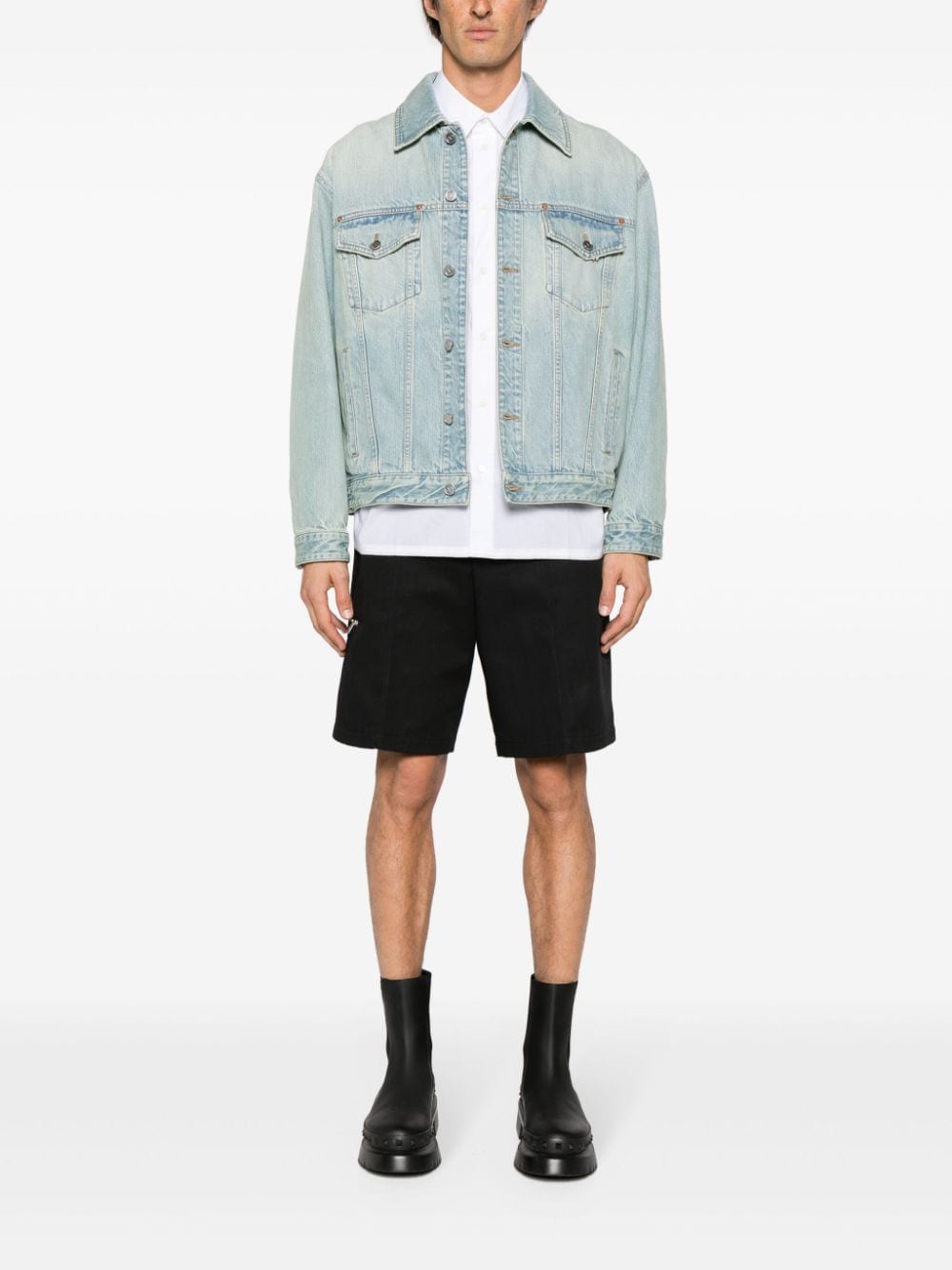 VALENTINO Valentino Garavani Logo-Embossed Denim Jacket