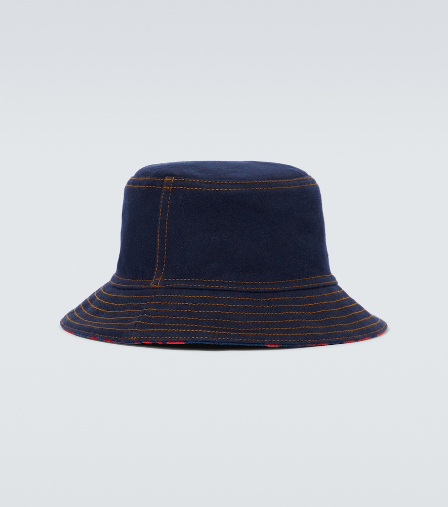 Raf Simons Bucket Hat With Small Leather Patch In Black - 45% Off