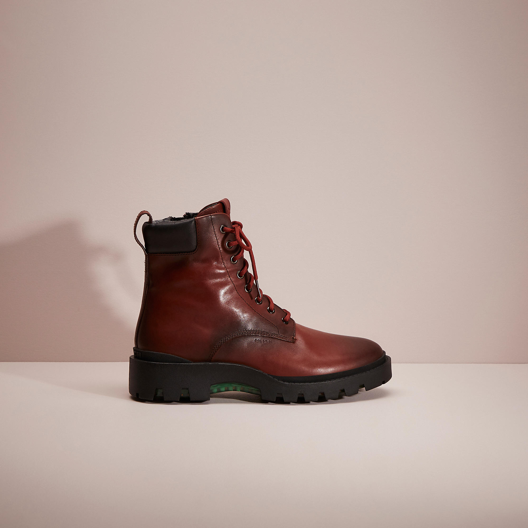 Coach Citysole Men\'s Leather Boots Red Mocha size 8 Coach vintage red leather citysole mid top sneakers | eBay main image 3