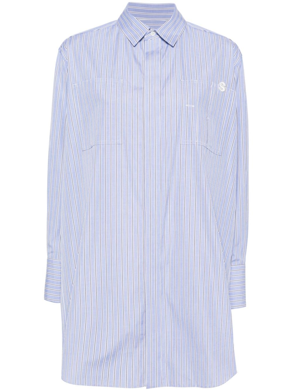 Buy Sacai X Thomas Mason Striped Cotton Shirt - Blue At 45% Off