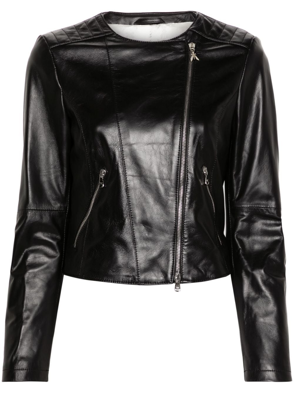 PATRIZIA PEPE Patrizia Pepe Zip-Up Leather Biker Jacket
