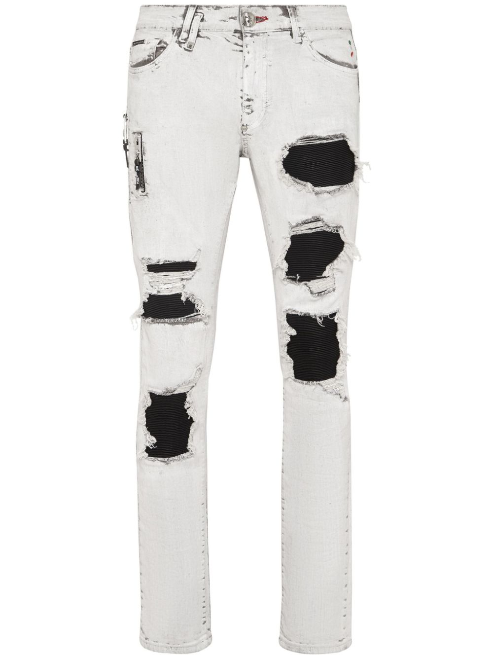 PHILIPP PLEIN Philipp Plein Ripped Stonewashed Skinny Jeans