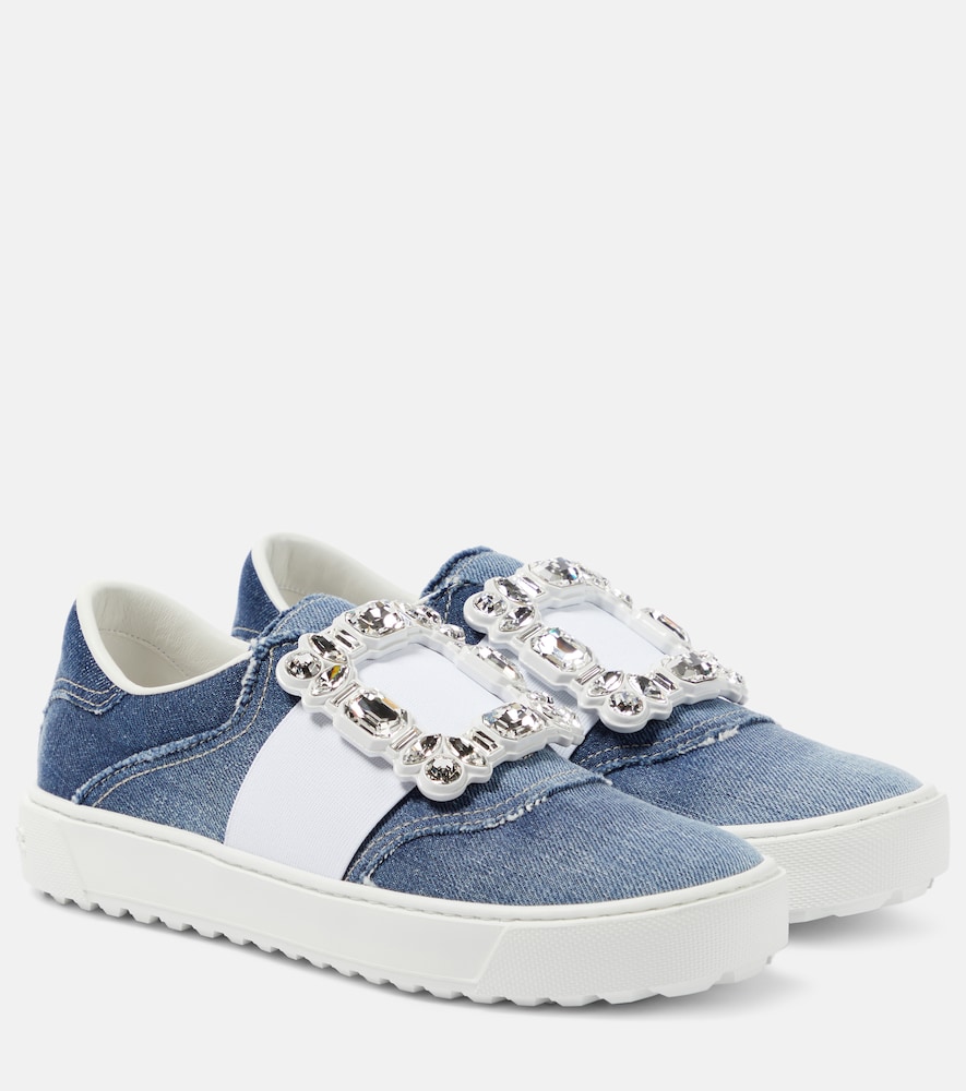 ROGER VIVIER Roger Vivier Very Vivier Fringed Denim Sneakers