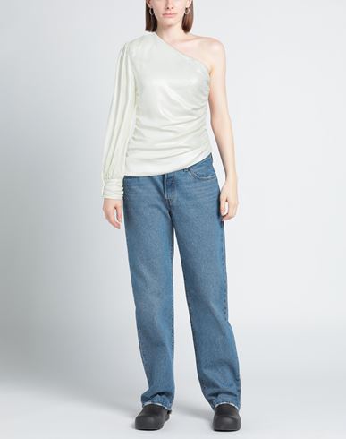 PINKO PINKO One-Shoulder Metallic Crepe Top