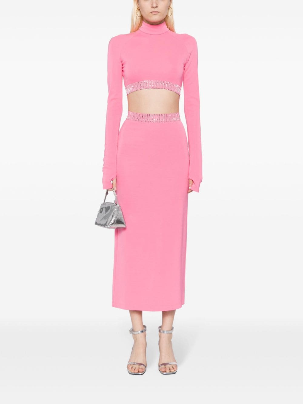 DAVID KOMA David Koma Crystal-Embellished Midi Skirt