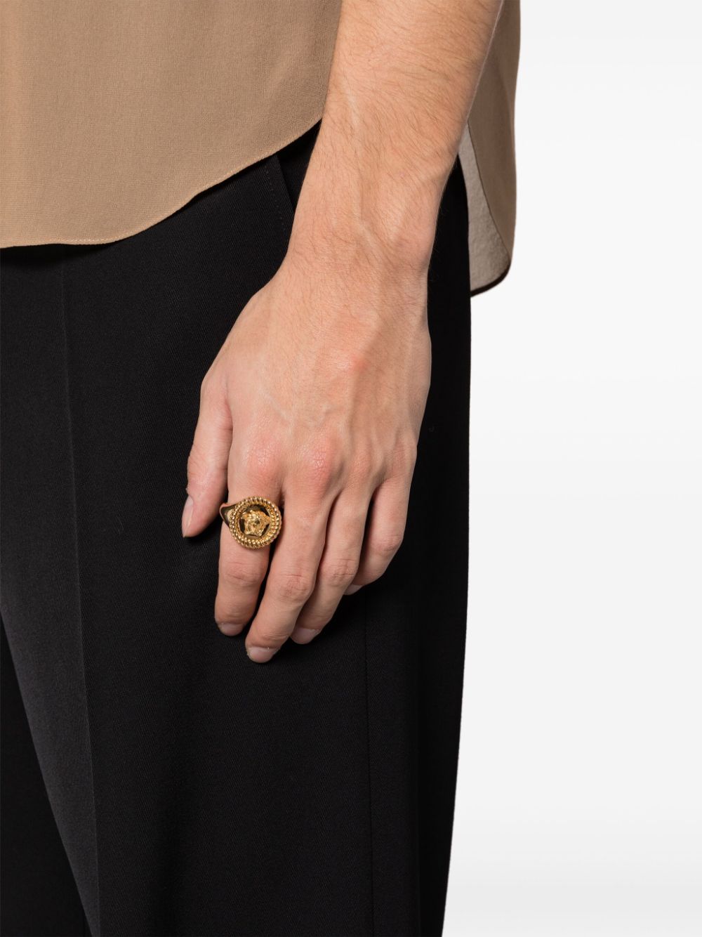 Versace Medusa Biggie Ring In Gold - 45% Off | Editorialist