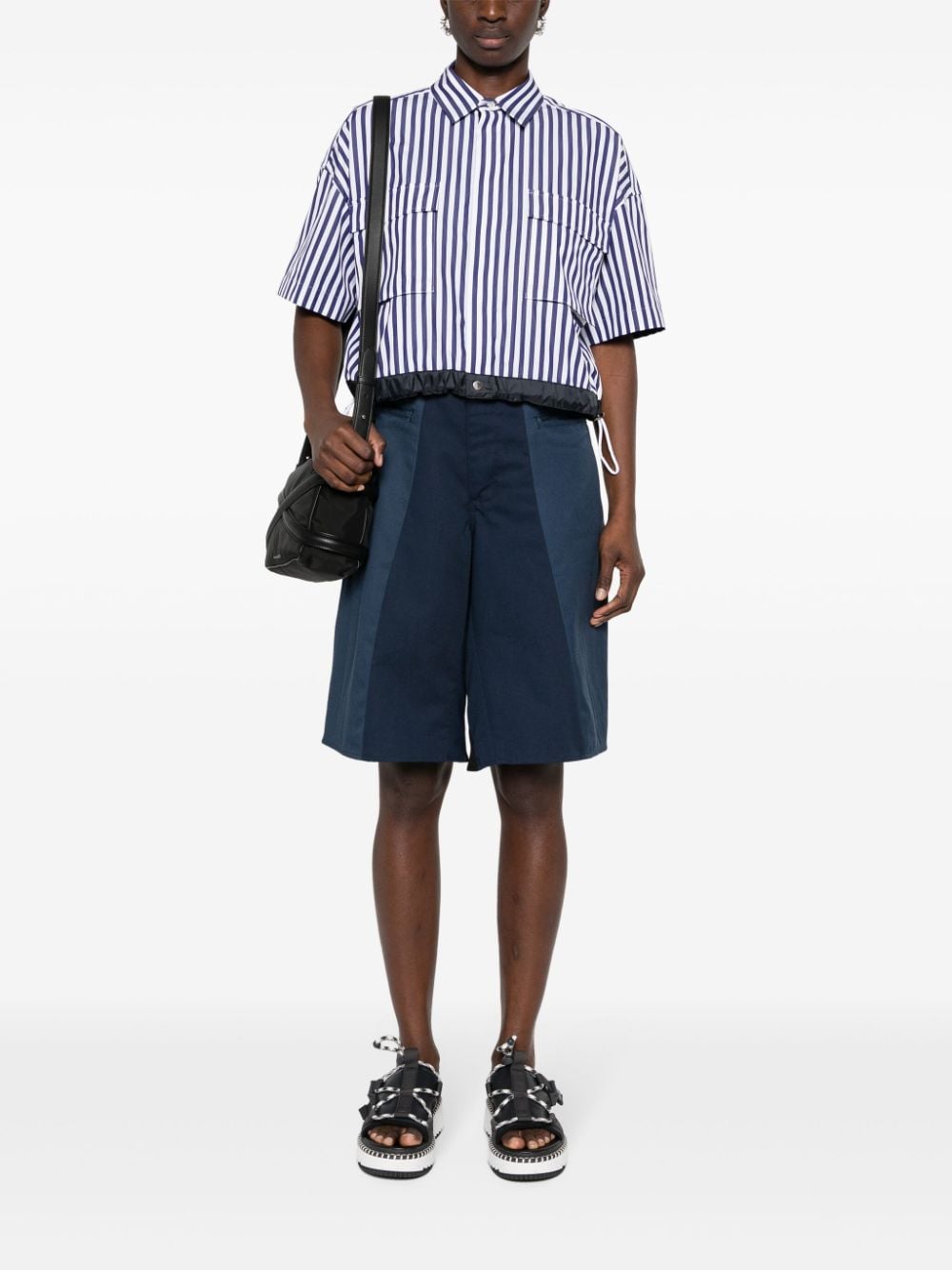 SACAI sacai Striped Cropped Blouse