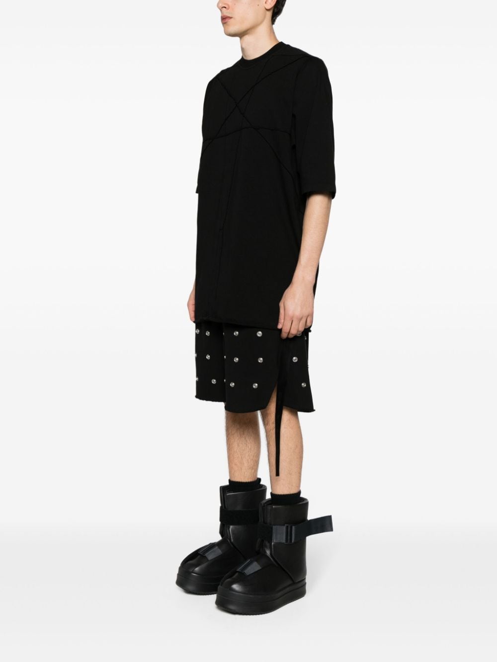 RICK OWENS panelled cotton t-shirt
