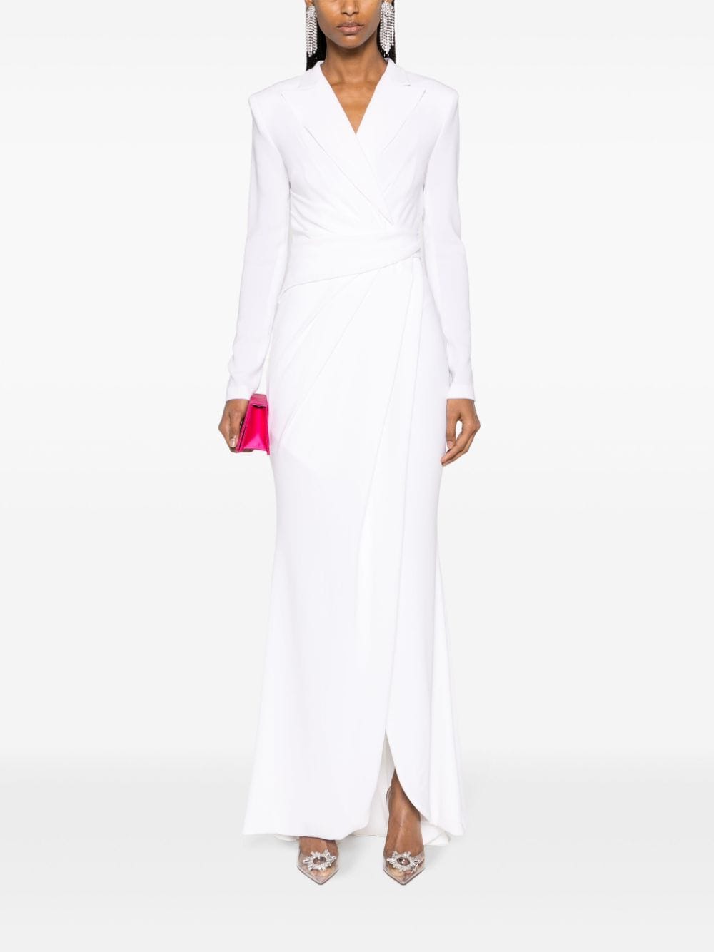 TALBOT RUNHOF Talbot Runhof Draped Crepe Maxi Dress