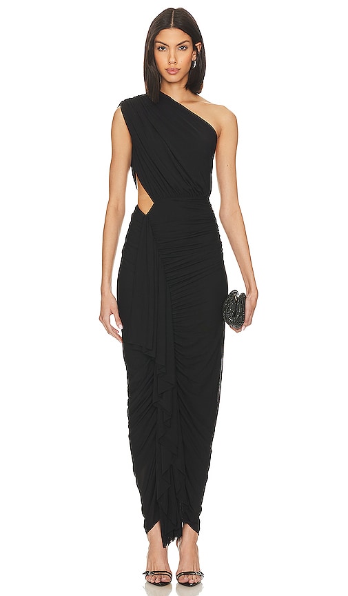 elisya off shoulder dress in black superdown superdown Elisya Off Shoulder Dress in Black