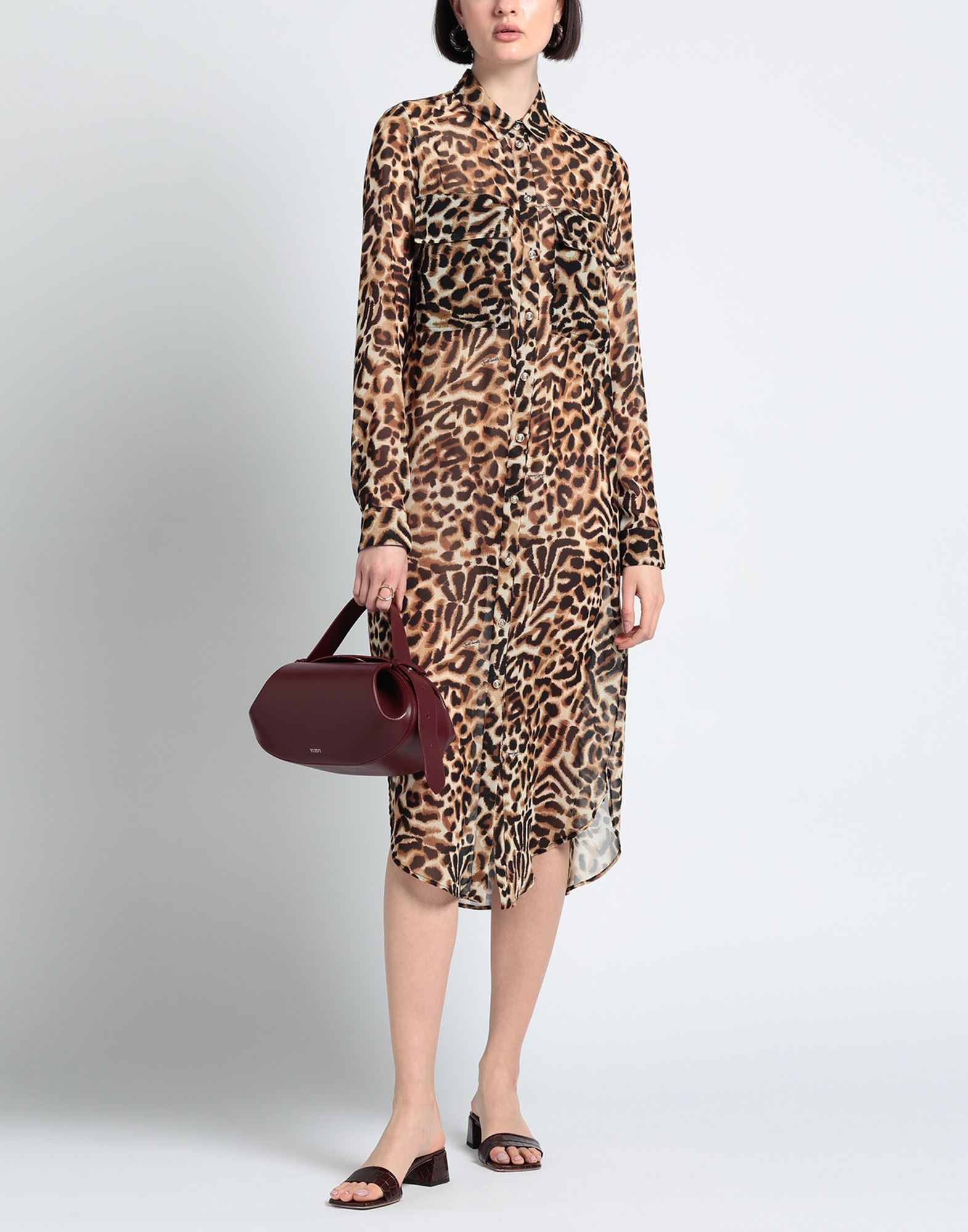 JUST CAVALLI JUST CAVALLI Midi Dress Polyester Leopard Print