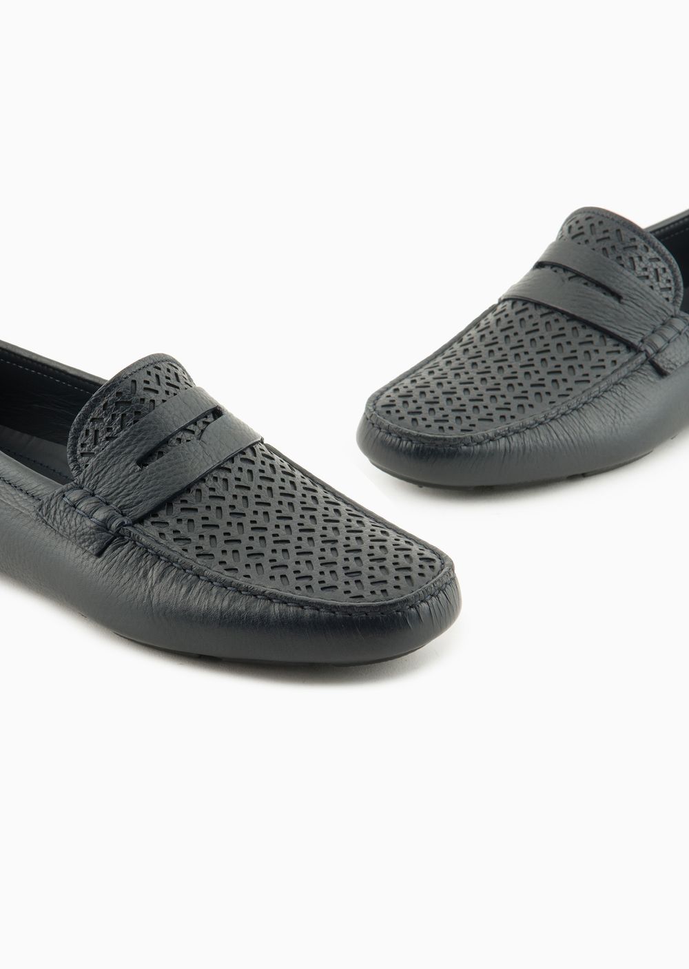 Giorgio Armani Deerskin And Nappa-Leather Loafers  display picture 1