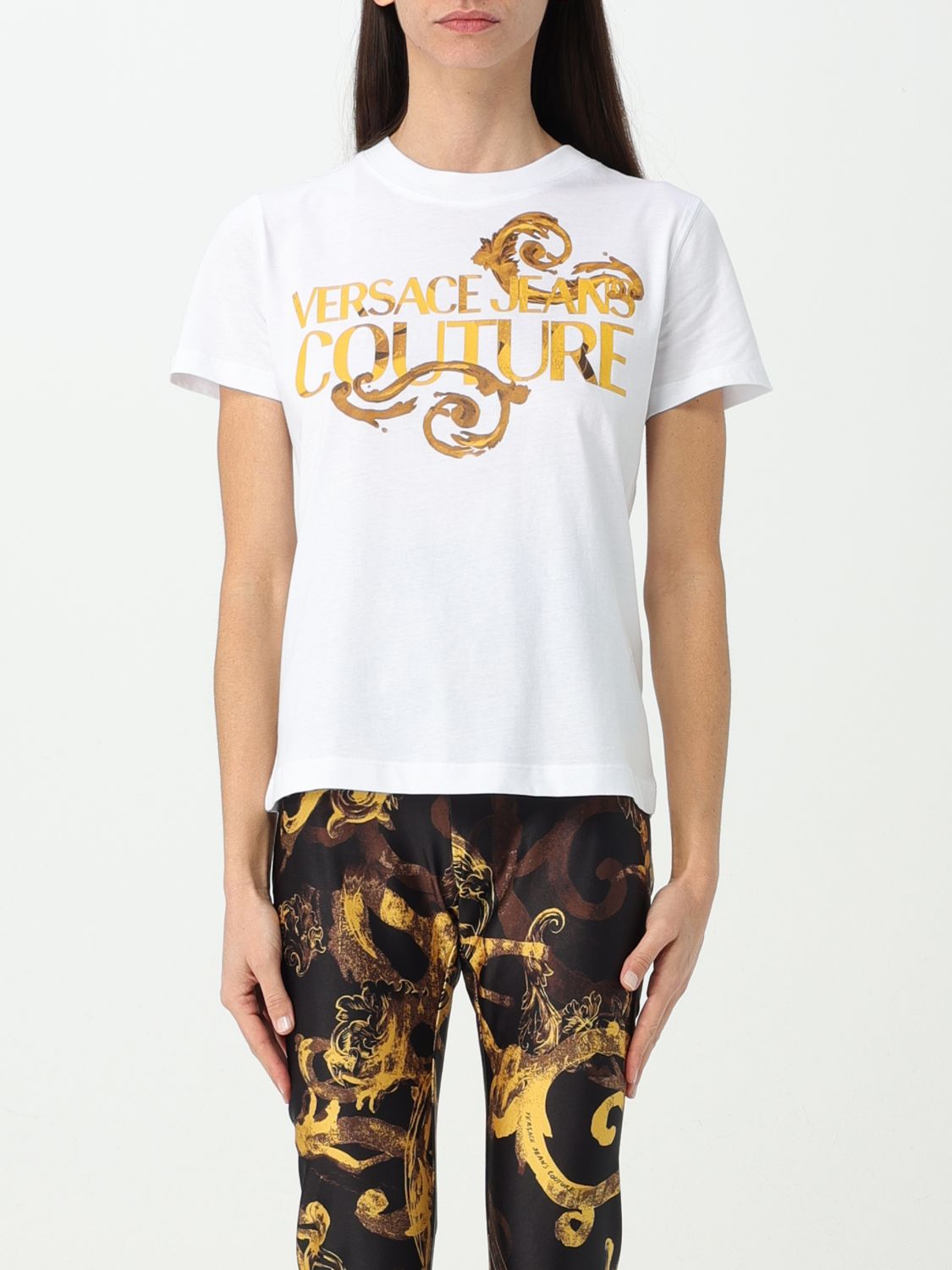 Versace T-Shirt With Logo - White - 40% Off | Editorialist