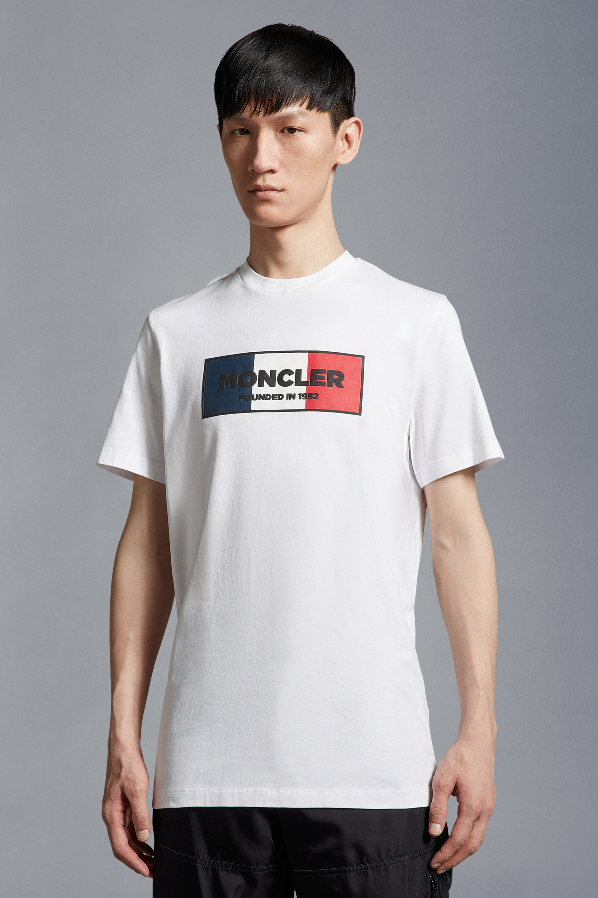 Moncler Tricolor Motif T-Shirt - White | Editorialist