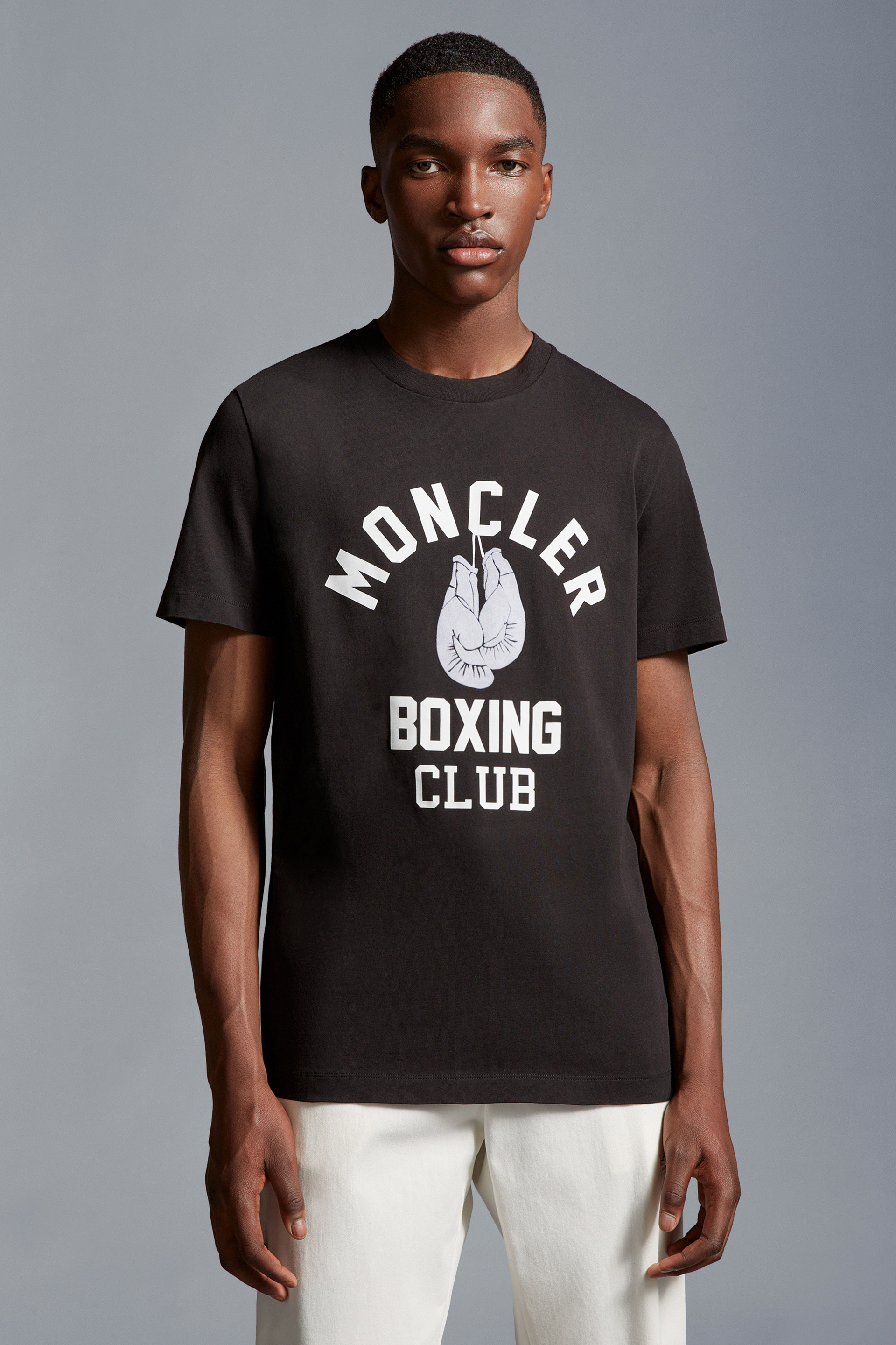 MONCLER Wild Boxing Championships Tシャツ Moncler Printed Motif T-Shirt - Black | Editorialist