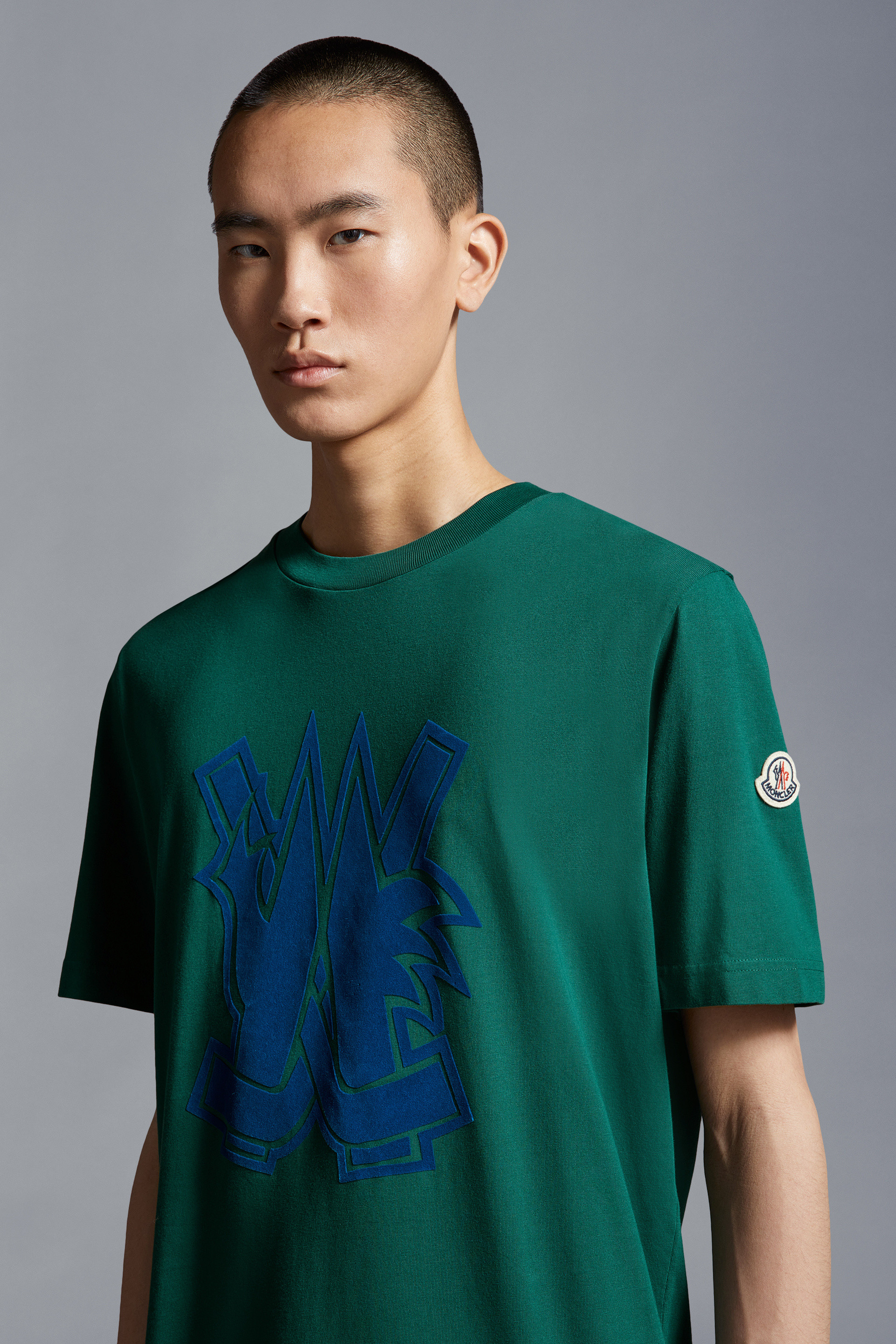 Moncler Hockey Logo T-Shirt - Blue | Editorialist