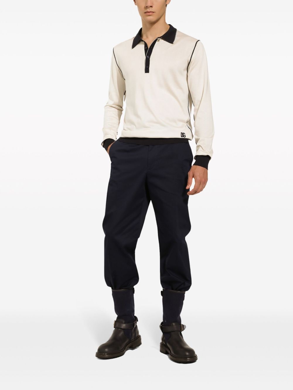 DOLCE & GABBANA Dolce & Gabbana Logo-Tag Tapered Trousers