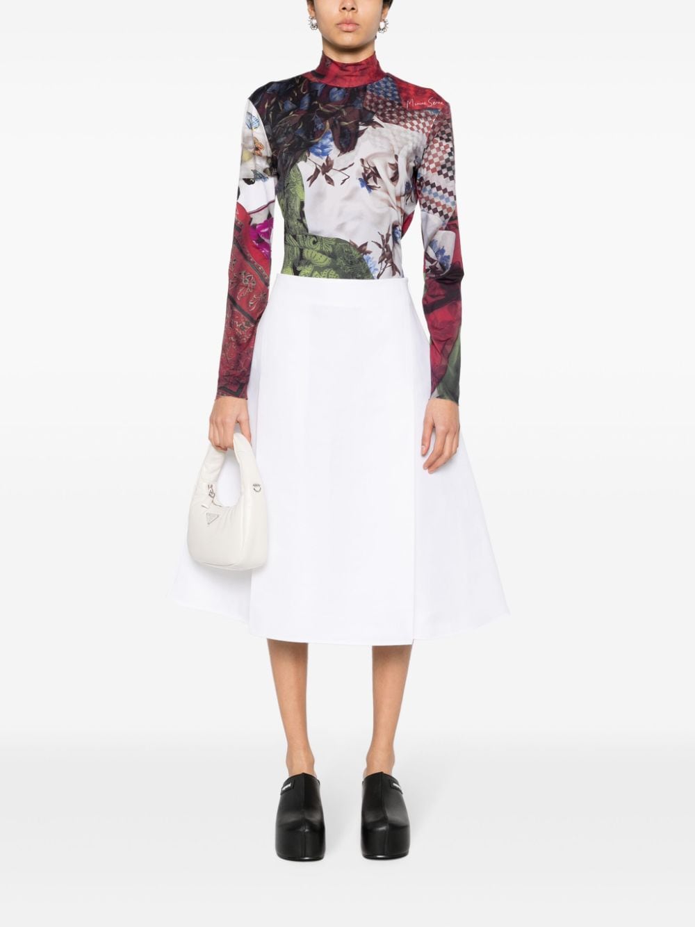 MARNI A-Line Cotton Midi Skirt