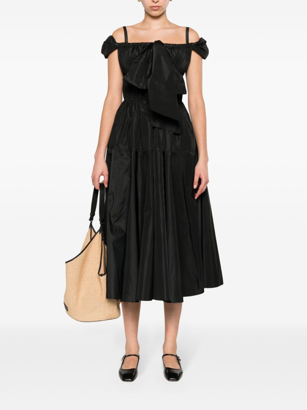 PATOU Patou Bow-Detail Cocktail Midi Dress