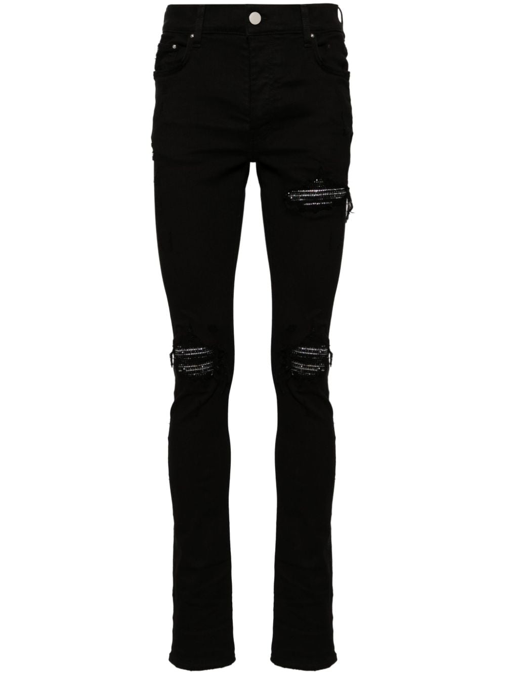 Amiri Crystal Mx1 Skinny Jeans Black Editorialist