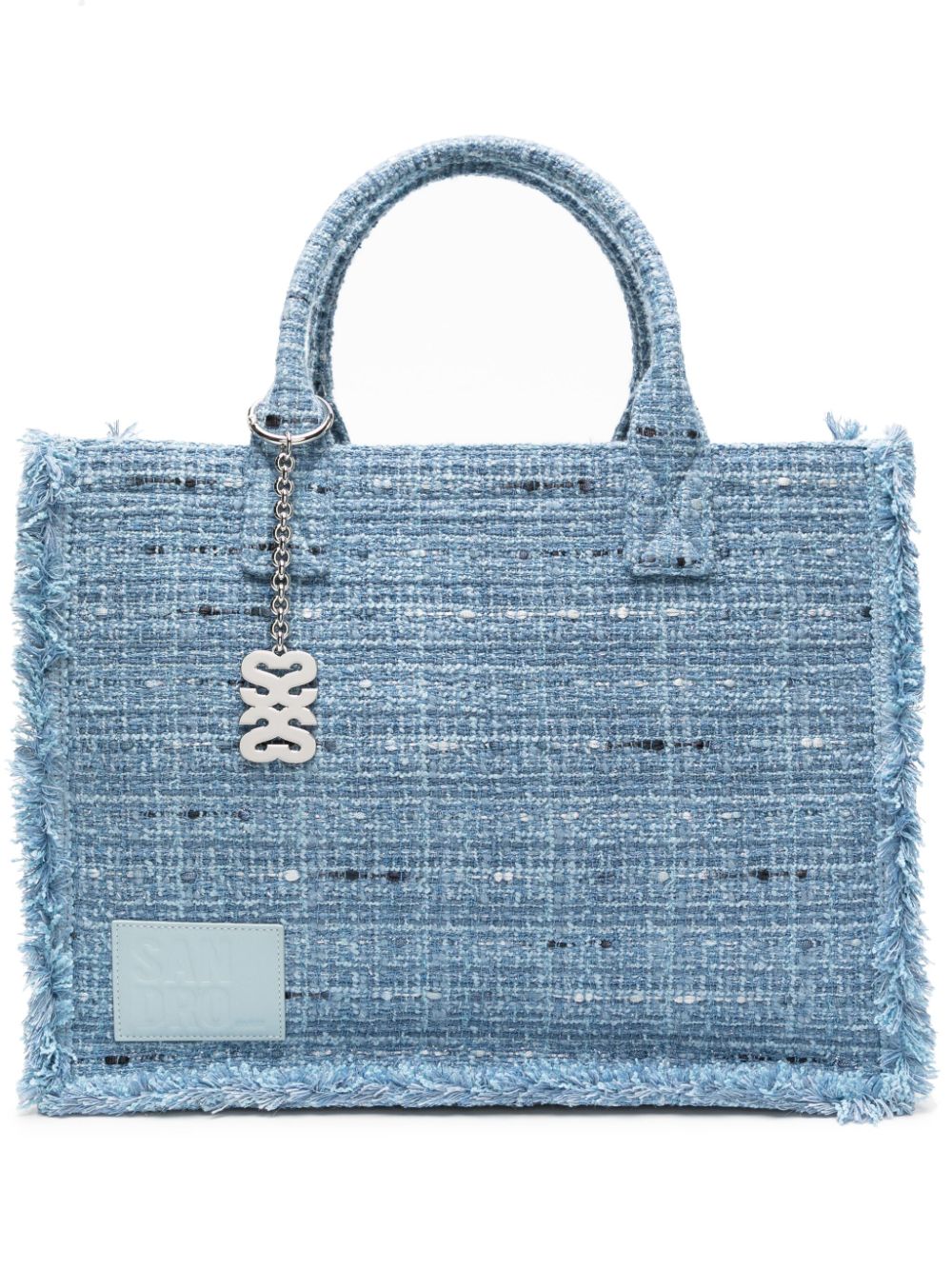 Sandro Kasbah Tweed Tote Bag In Blue - 40% Off | Editorialist