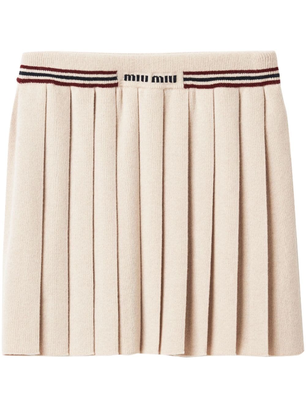 MIU MIU Miu Miu Pleated Knitted Cashmere Miniskirt