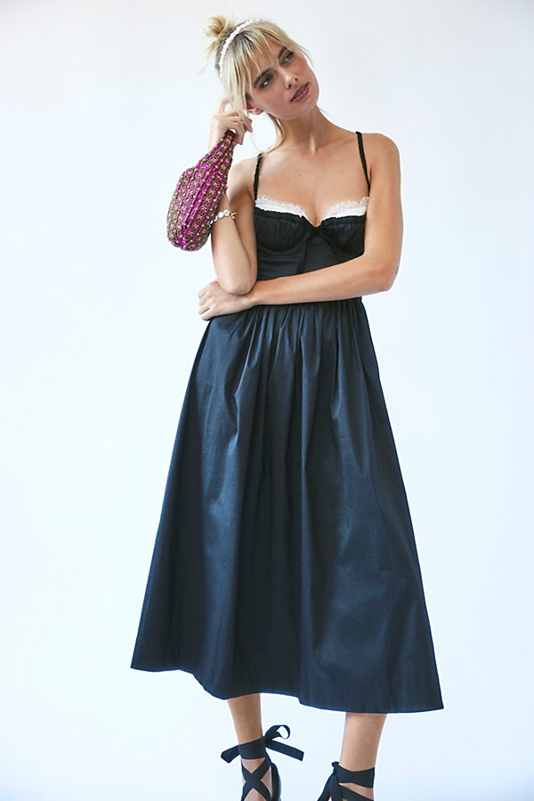 For Love & Lemons Doris Midi Dress - Black | Editorialist