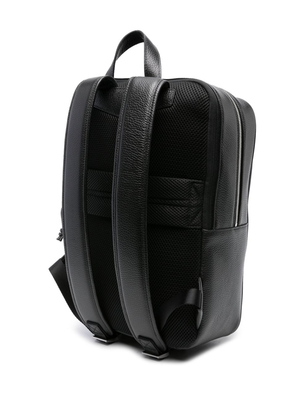 Emporio Armani Grained-Leather Backpack - Black | Editorialist display picture 3