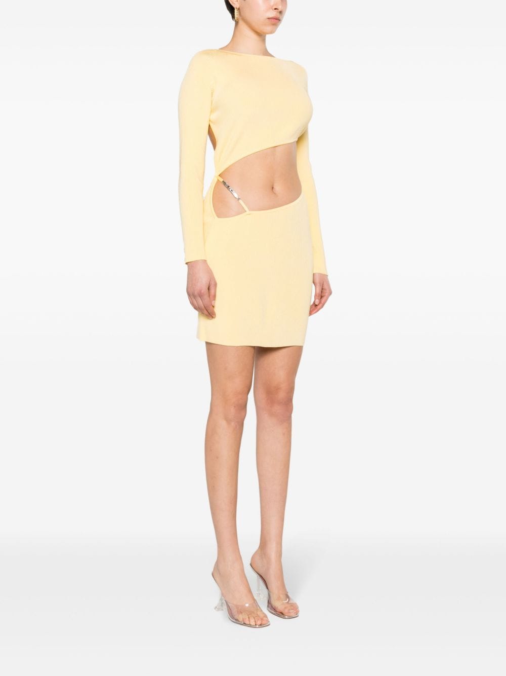 GCDS GCDS Asymmetric Ribbed Mini Dress