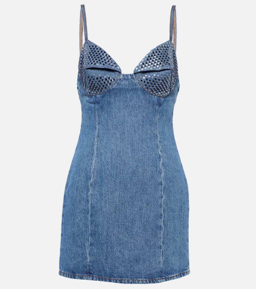 zimmermann crush embellished denim dress Zimmermann Crush Embellished Denim Mini Dress - Blue