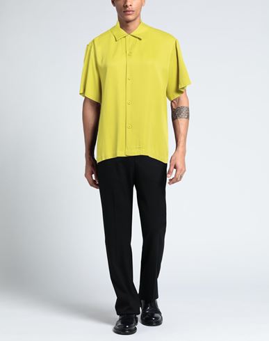 SANDRO man shirt lime green size s acetate, viscose