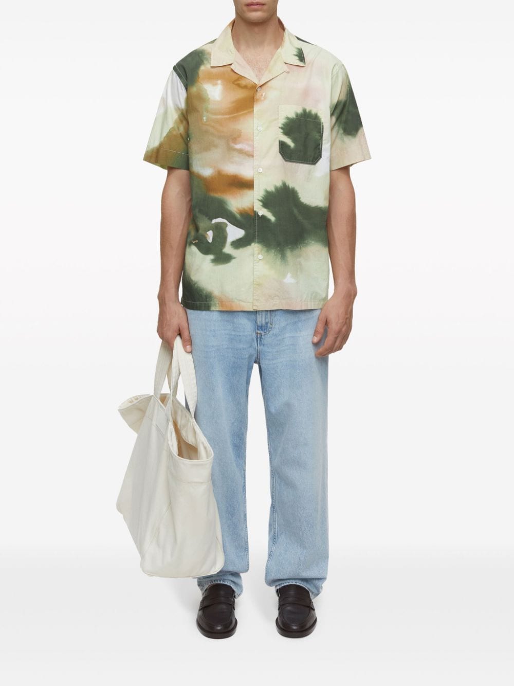 CLOSED abstract-pattern short-sleeve cotton shirt