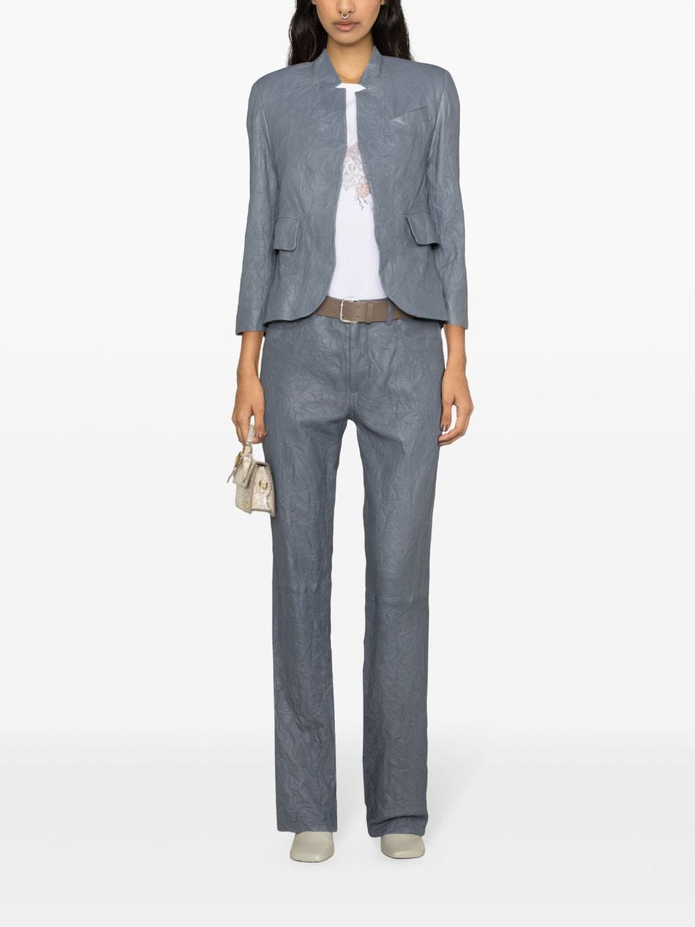 ZADIG&VOLTAIRE Straight-Leg Crinkled-Leather Trousers