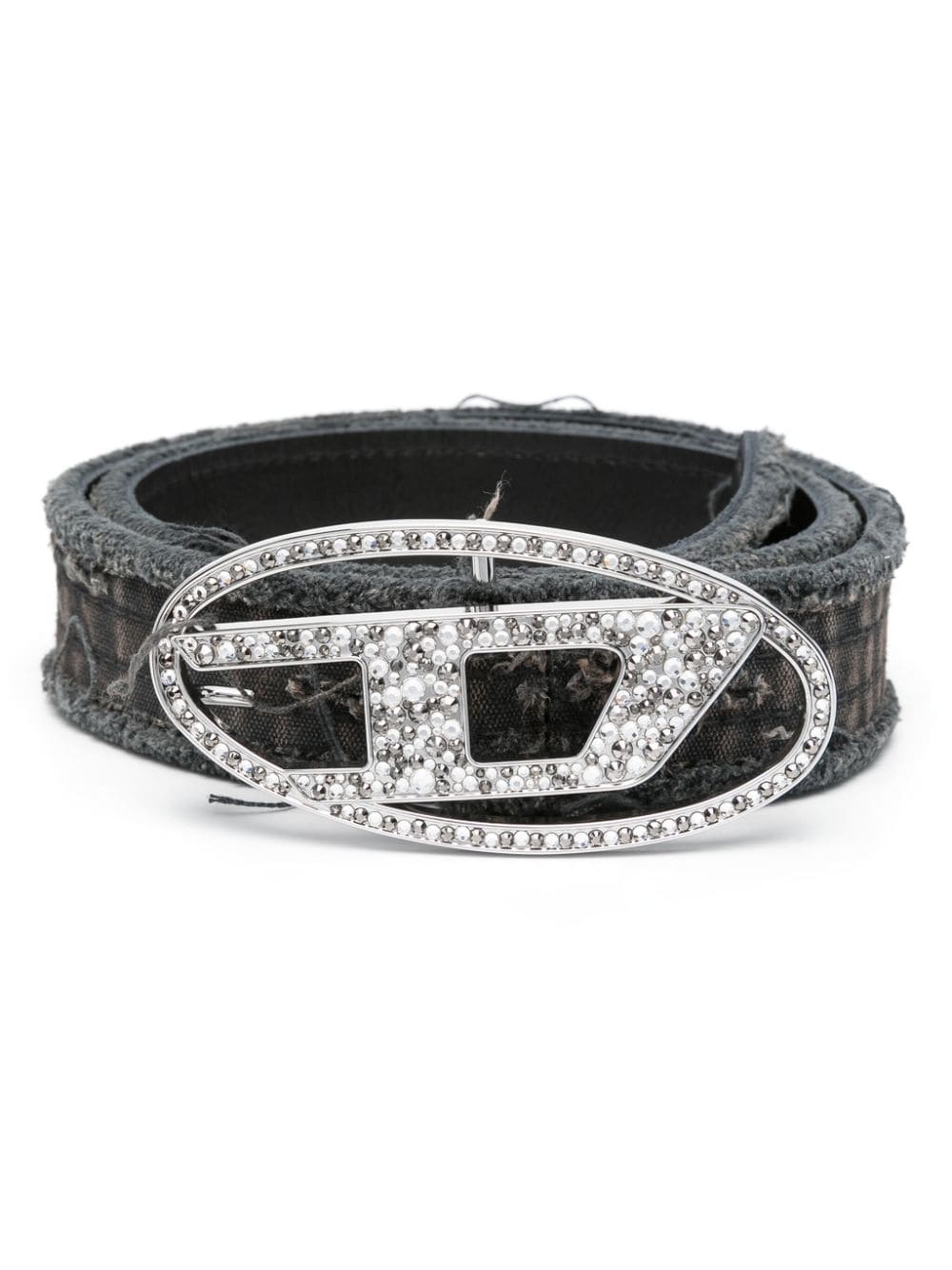 DIESEL　BELT　80　B-1DR-LAYER STRASS　X10305 Women's 3cm Leather belt with crystal buckle | Black | Diesel