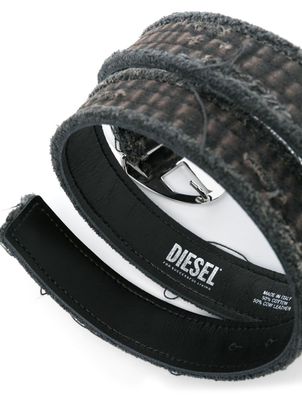 Diesel B-1dr Strass Distressed Belt In Black - 50% Off | Editorialist