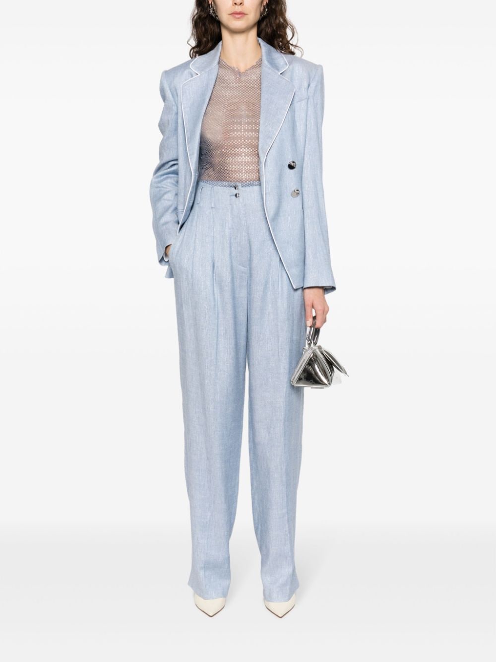 GENNY Genny Pleat-Detail Wide-Leg Trousers