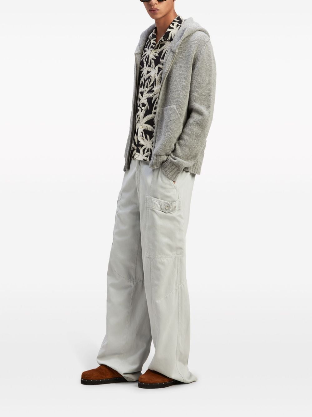 PALM ANGELS Palm Angels Patch-Pocket Wide-Leg Trousers