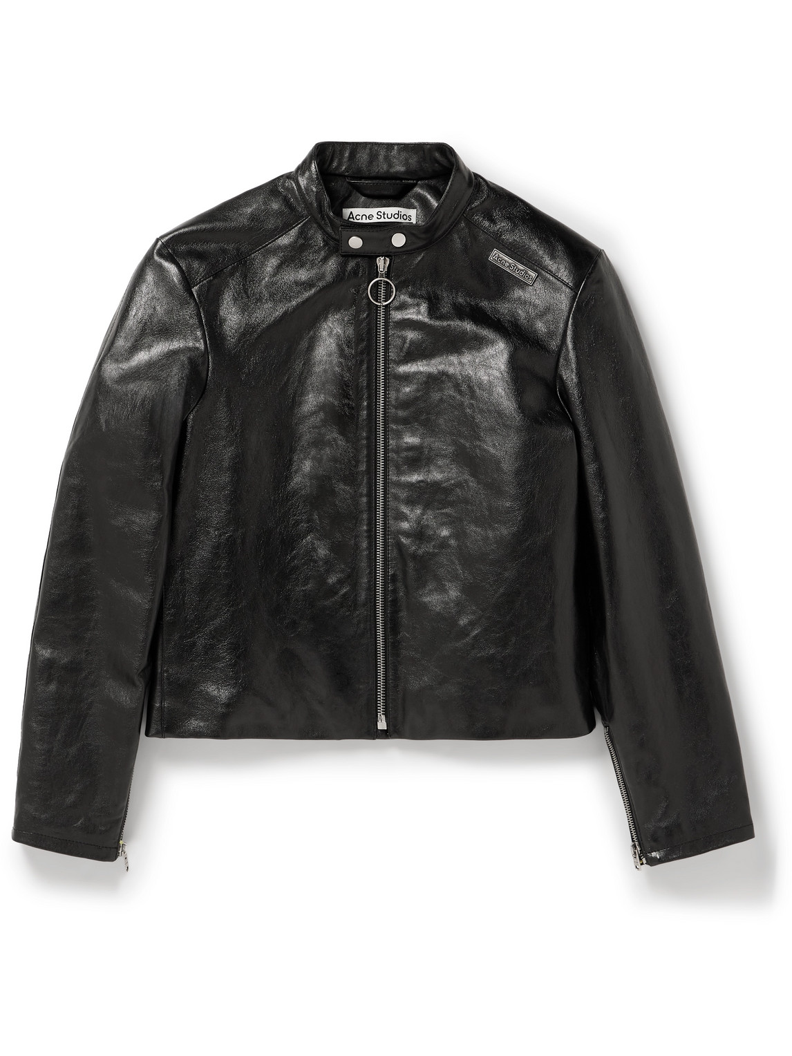 Acne Studios Leather Biker Jacket It 50 In Black - 50% Off | Editorialist