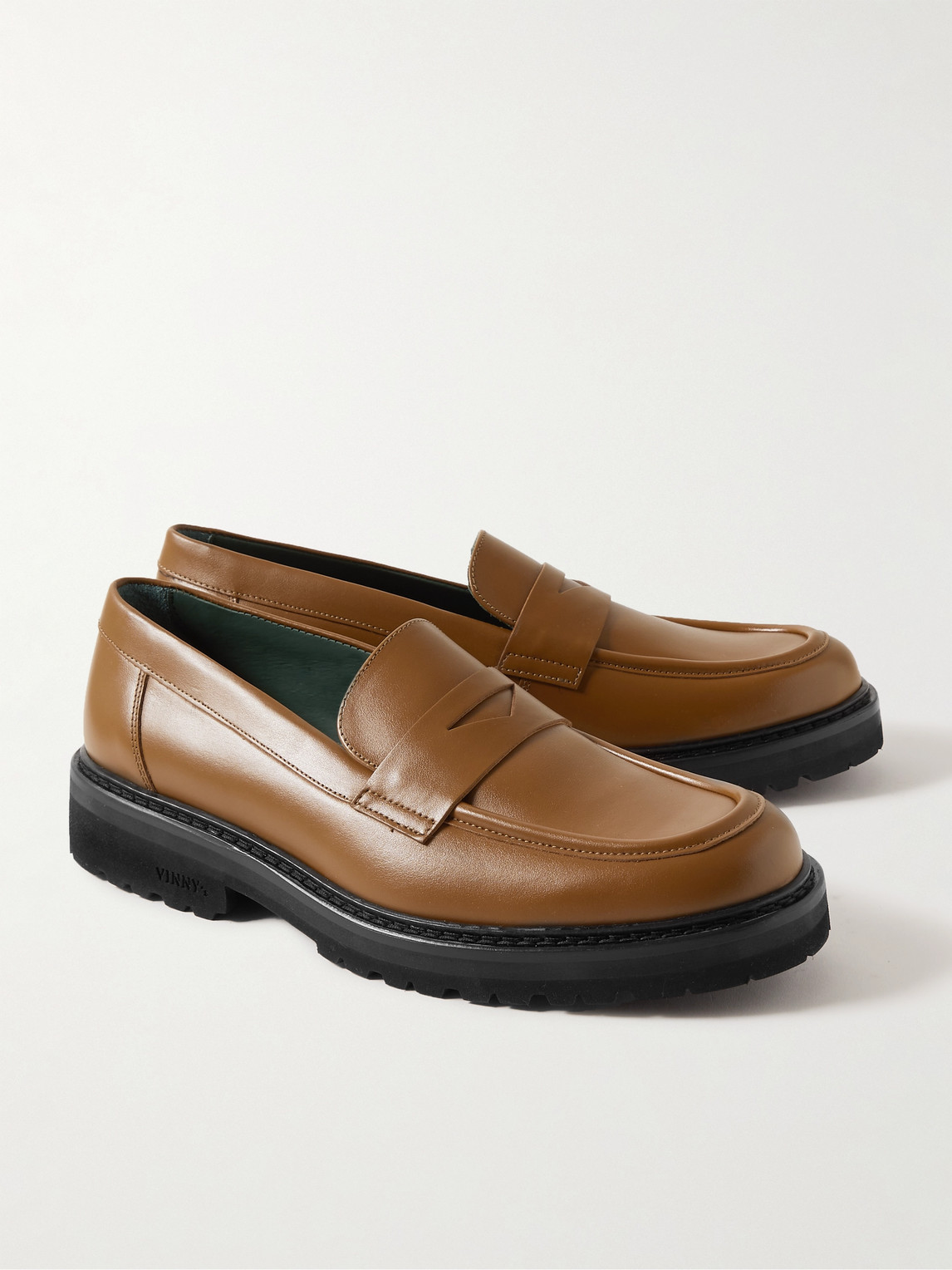 Vinny'S Richee Leather Penny Loafers In Brown - 50% Off | Editorialist