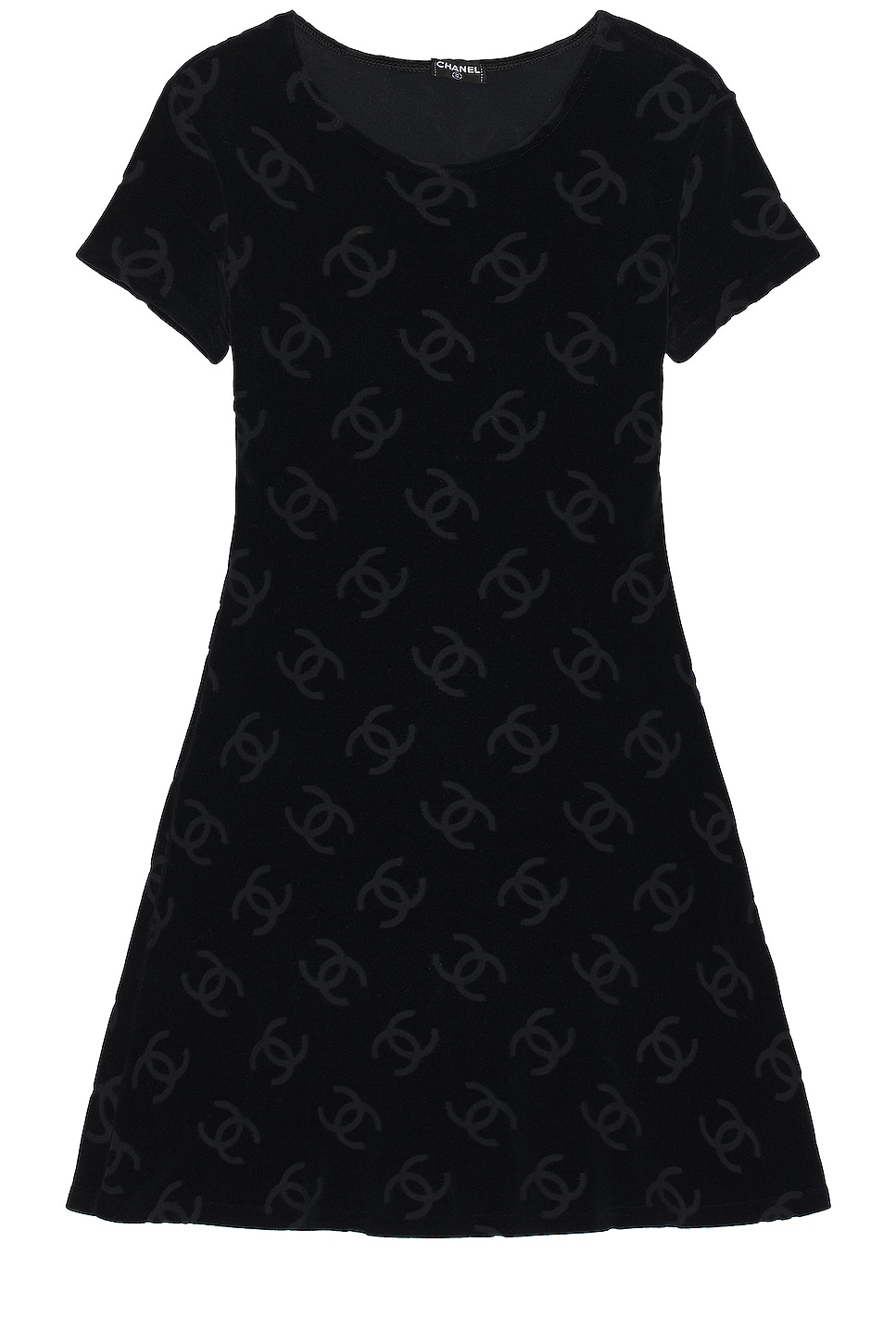 Chanel Pre-Owned 1990s Interlocking CC-print Dress - Black